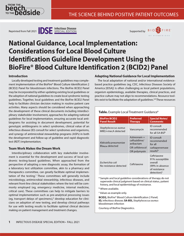 National Guidance, Local Implementation: Considerations for Local Blood ...
